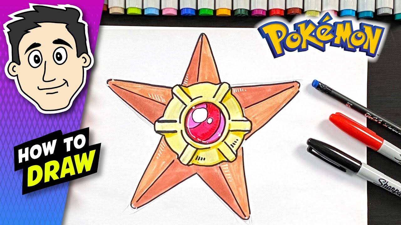 How to Draw Pokemon STARYU (Beginner Easy Art Lesson) - YouTube