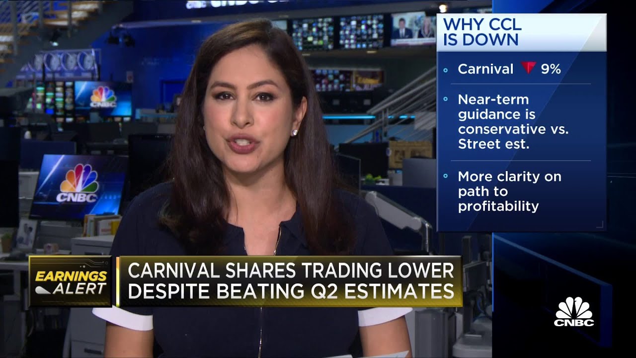 Carnival shares trading lower despite beating Q2 estimates - YouTube