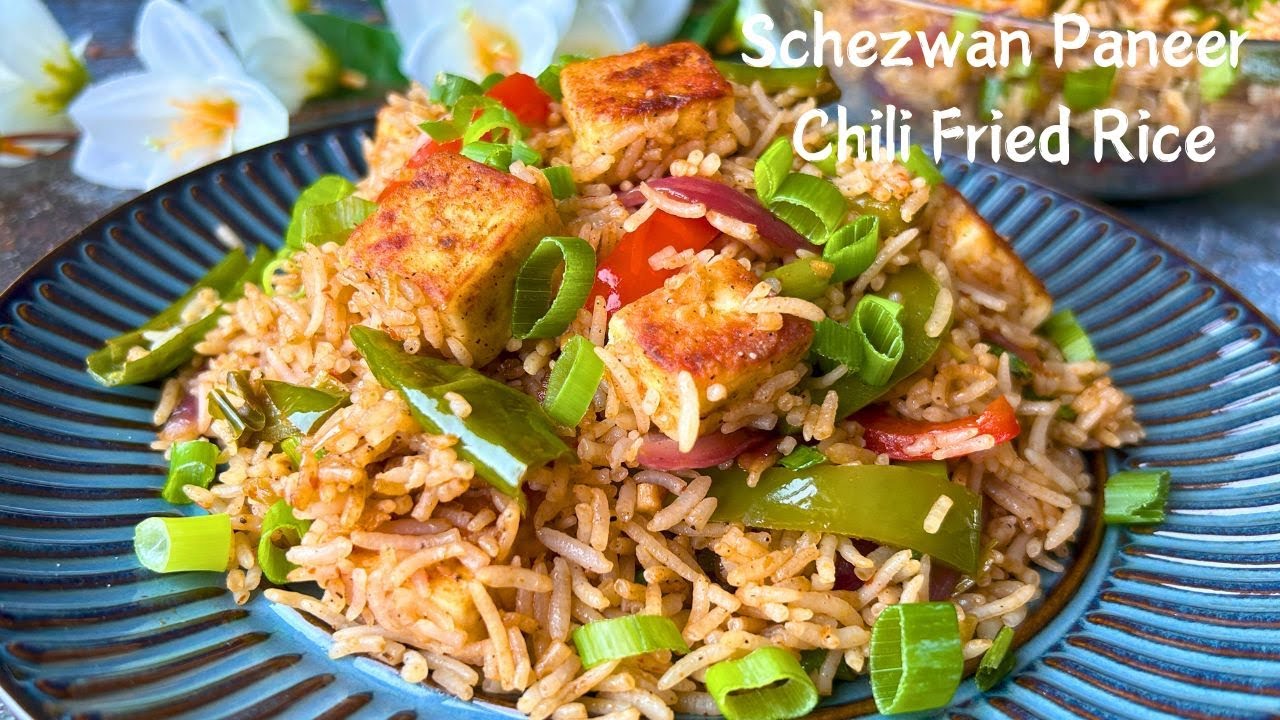 Spicy Schezwan Paneer Chilli Fried Rice |New Chilli Paneer Fried Rice ...