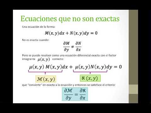 Ecuaciones exactas por factor integrante - YouTube