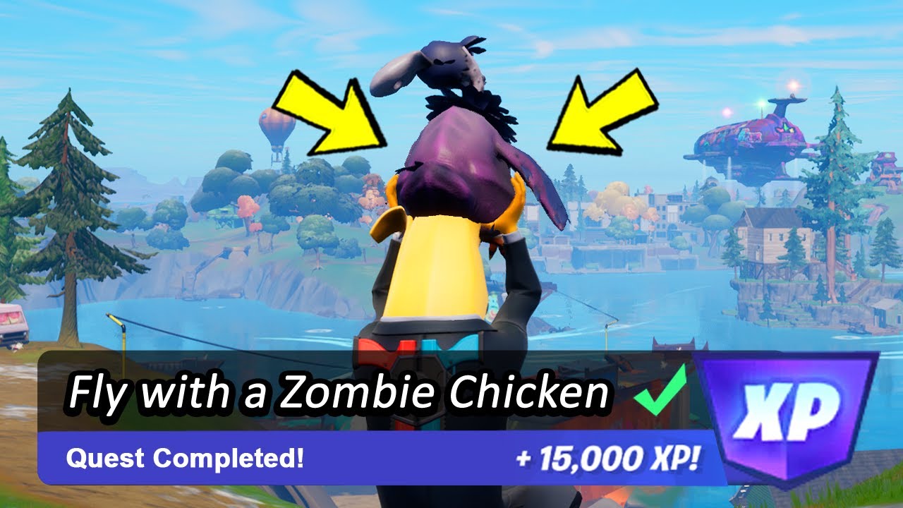 Fly with a Zombie Chicken (ALL LOCATIONS) - Fortnitemare Quests - YouTube