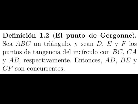 Concurrencia y Colinealidad. Clase 01. Punto de Gergonne. - YouTube