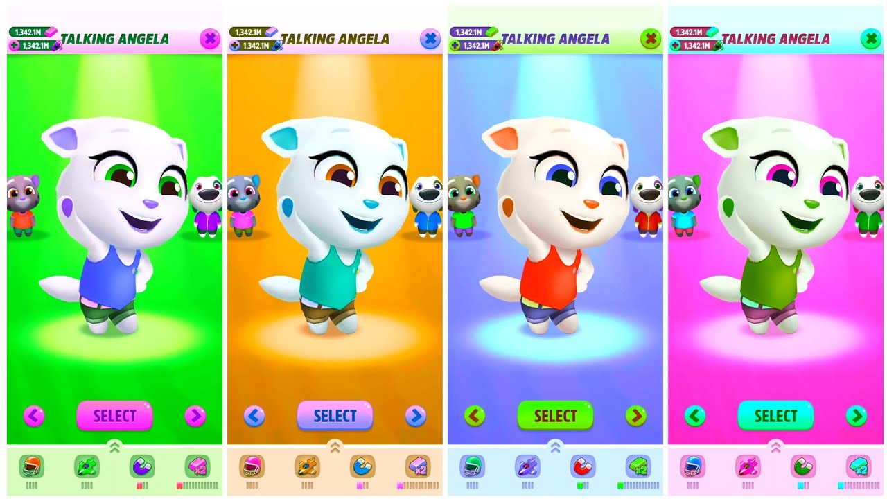 Talking Tom Gold Run - Talking Angela 4x Colours Reaction Android ...
