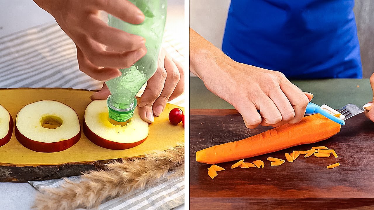 CUT AND PEEL FRUITS & VEGETABLES IN SECONDS! AWESOME KITCHEN LIFE HACKS ...