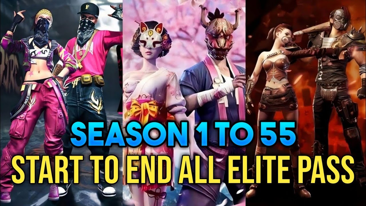 Free Fire All Elite Pass | Free Fire Season 1 To 55 All Elite Pass ...