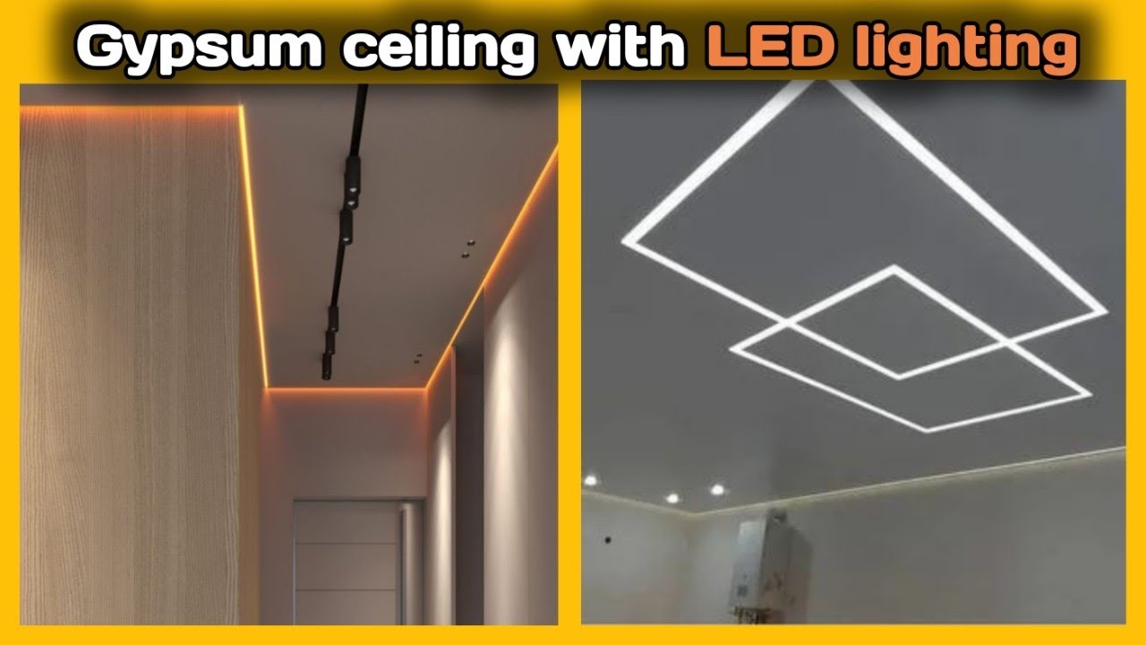 Gypsum ceiling with LED lighting 🔥 Gypsum sample 💯 Gypsum board - YouTube