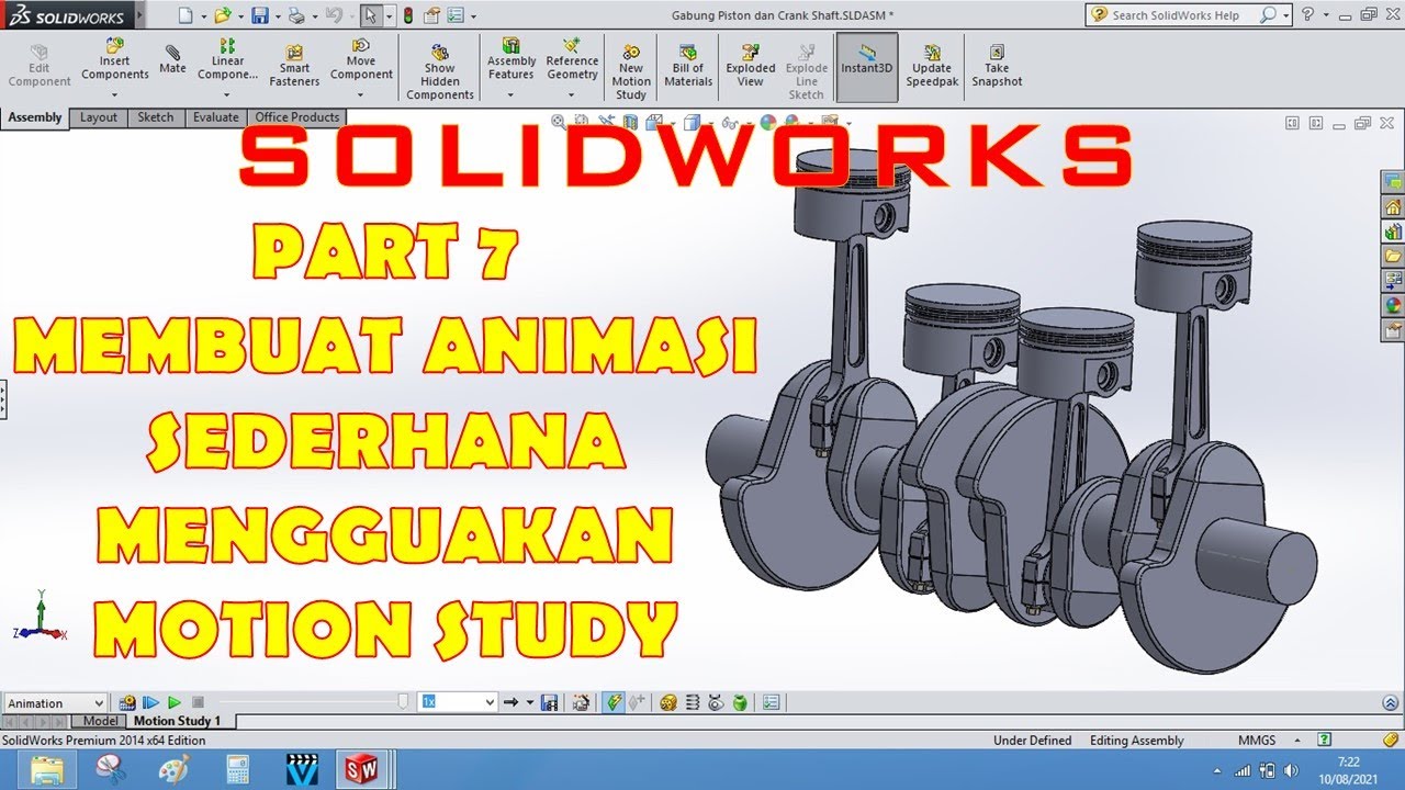 SolidWorks Tutorial l Belajar Animasi Sederhana Menggunakan Motion ...