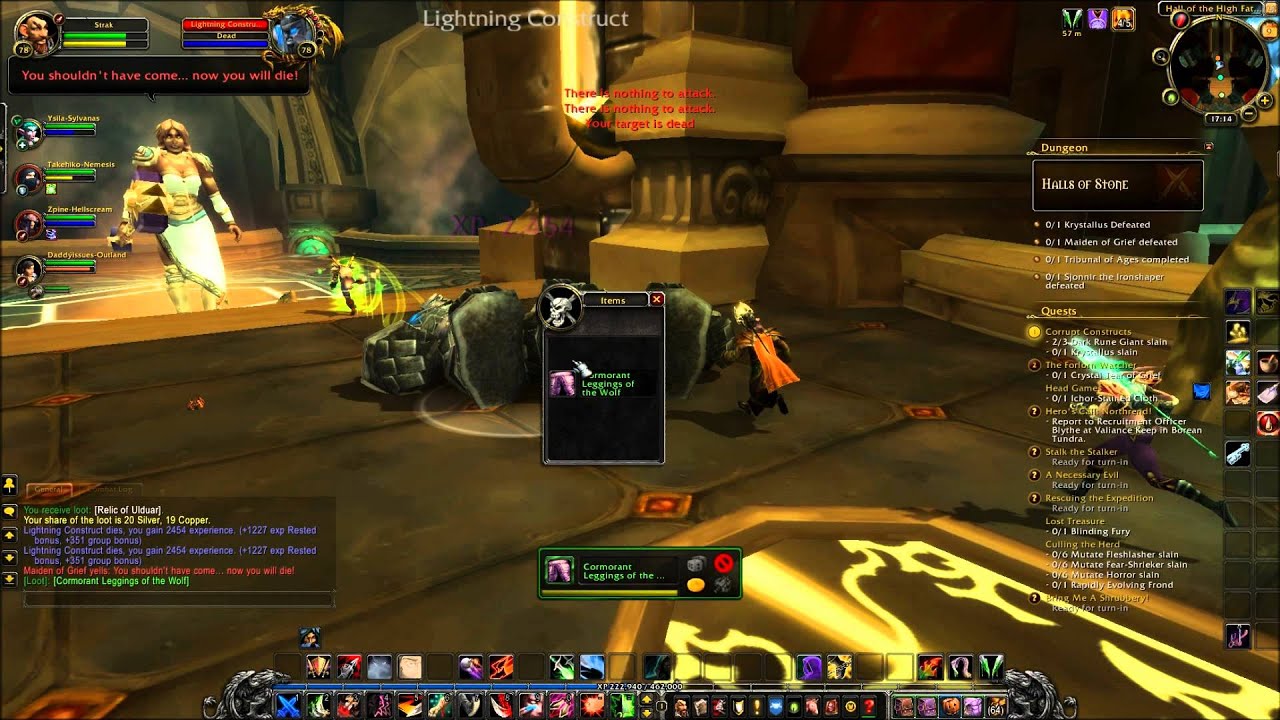 Killing Maiden of Grief - Halls of Stone - World of Warcraft - YouTube