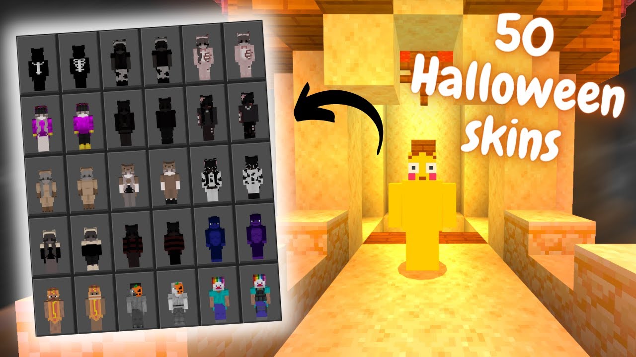 50 HALLOWEEN skins with Custom Capes skin pack (MCBE + Tutorial) 1.19 ...
