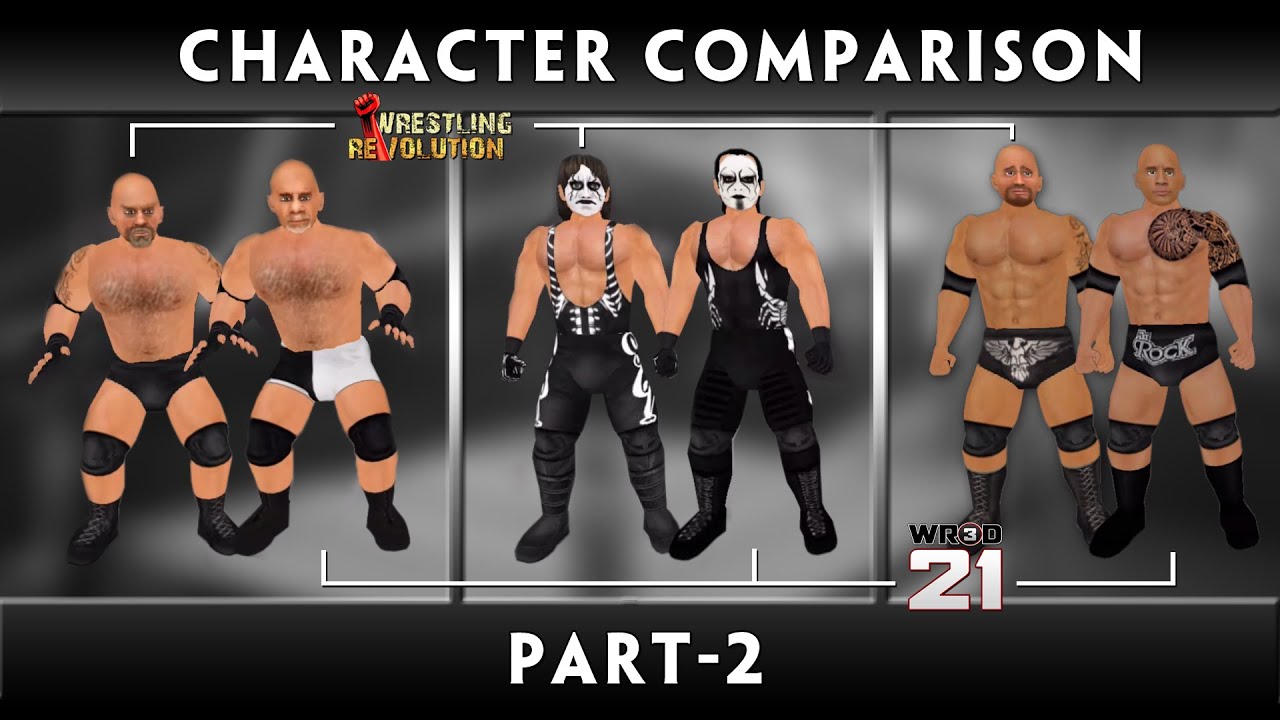 WR3D 21 by HHH Vs Original WR3D | Top 20 Characters Comparison | Part-2 ...