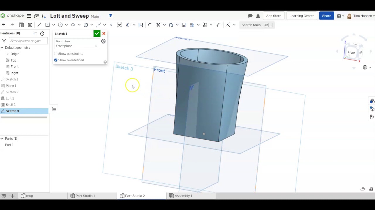 PTC Onshape Skill Builder #4 for DoD STARBASE NM 2.0: Loft, Sweep ...