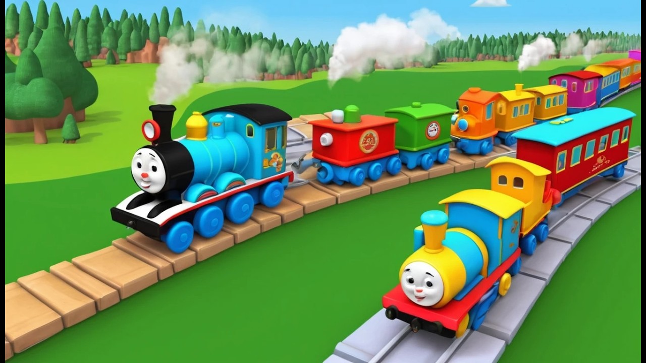 Five Little Toy Trains Chug | Funny and Exciting Kids Nursery Rhyme ...