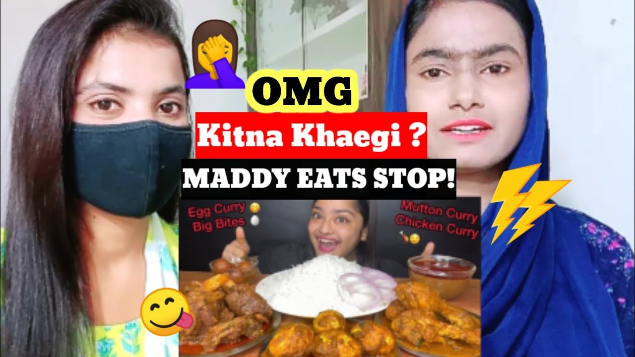 Reaction on Maddy eats/ spicy chicken kari video reaction/ girls ...