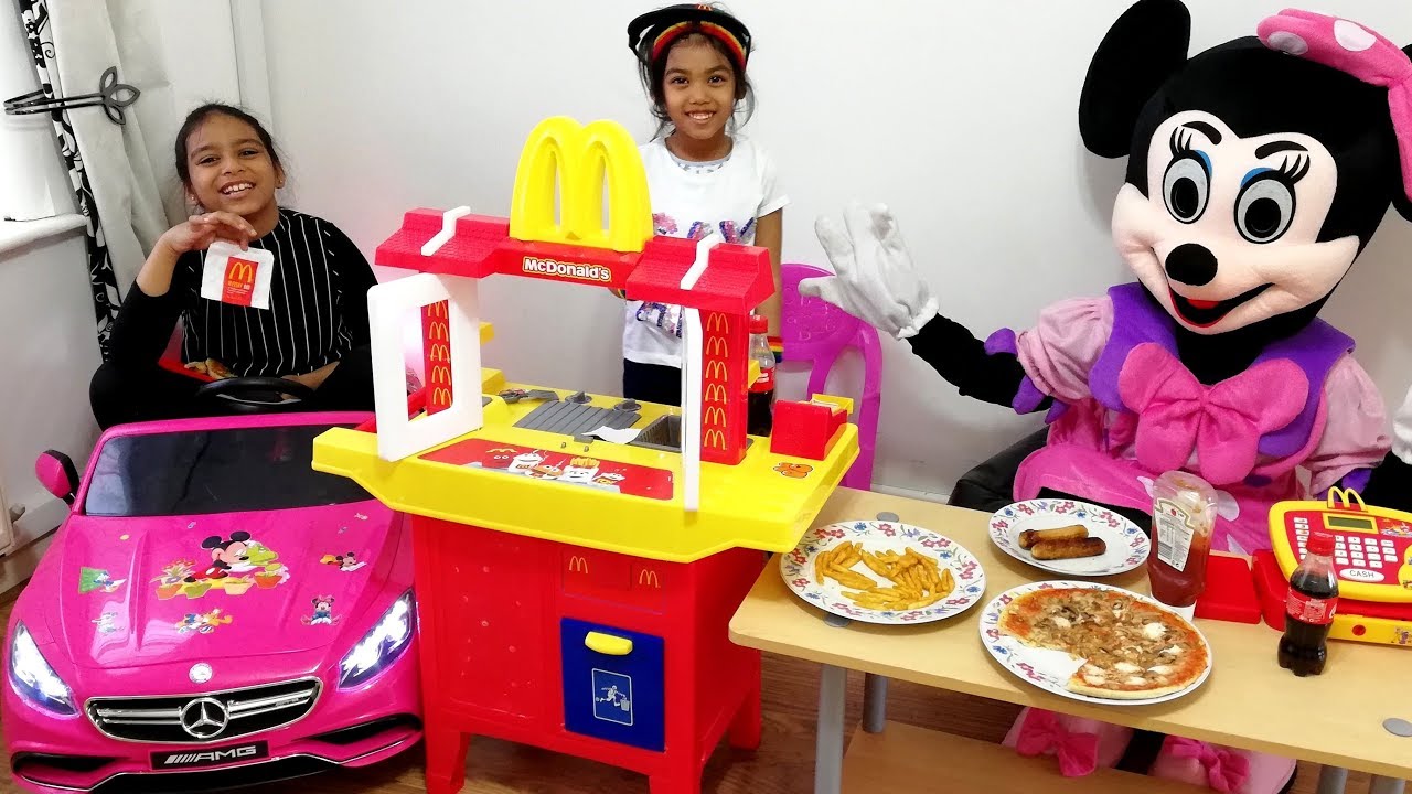 McDonald's Drive Thru Pretend Play Kids Kitchen Playset Minnie Mickey ...
