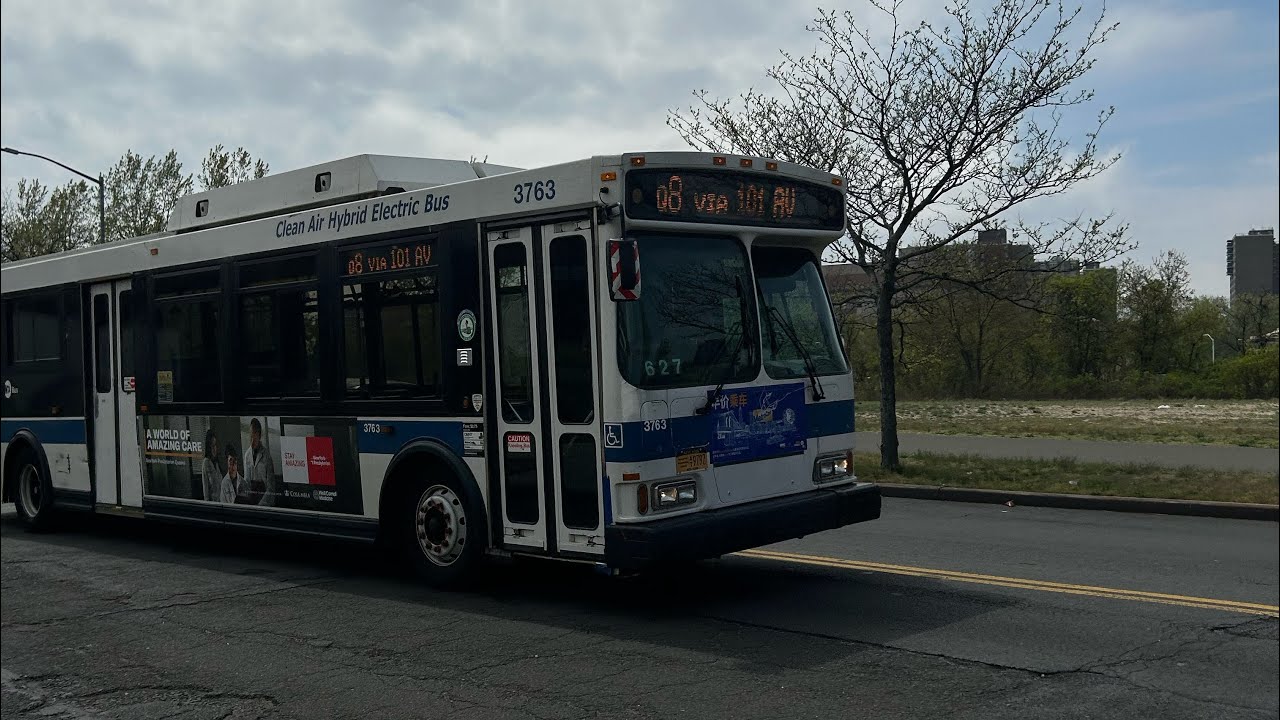 MTA BUS: 2007 Orion VII OG Hybrid #3763 on the Q8. - YouTube