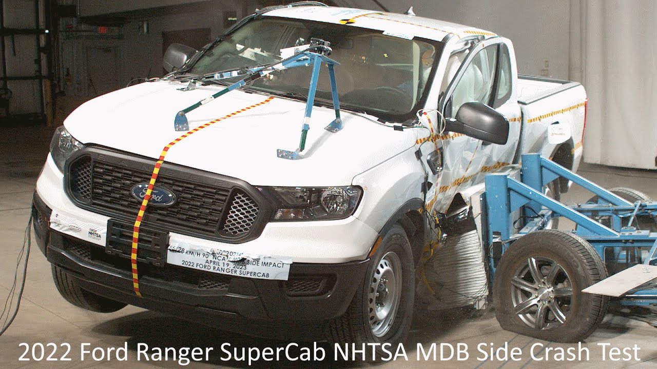 2019-2023 Ford Ranger SuperCab NHTSA MDB Side Crash Test - YouTube