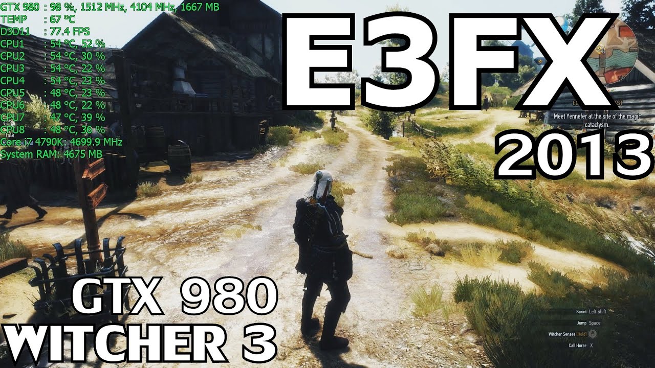 Witcher 3【E3 Trailer Graphics - E3FX v8.5】GTX 980 & i7 4790k - YouTube