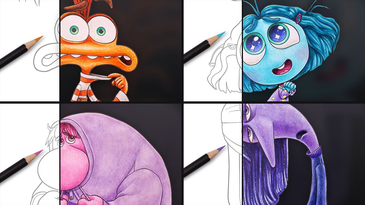 How to Color ALL new Emotions from Inside Out 2 - Basic and Advanced ...