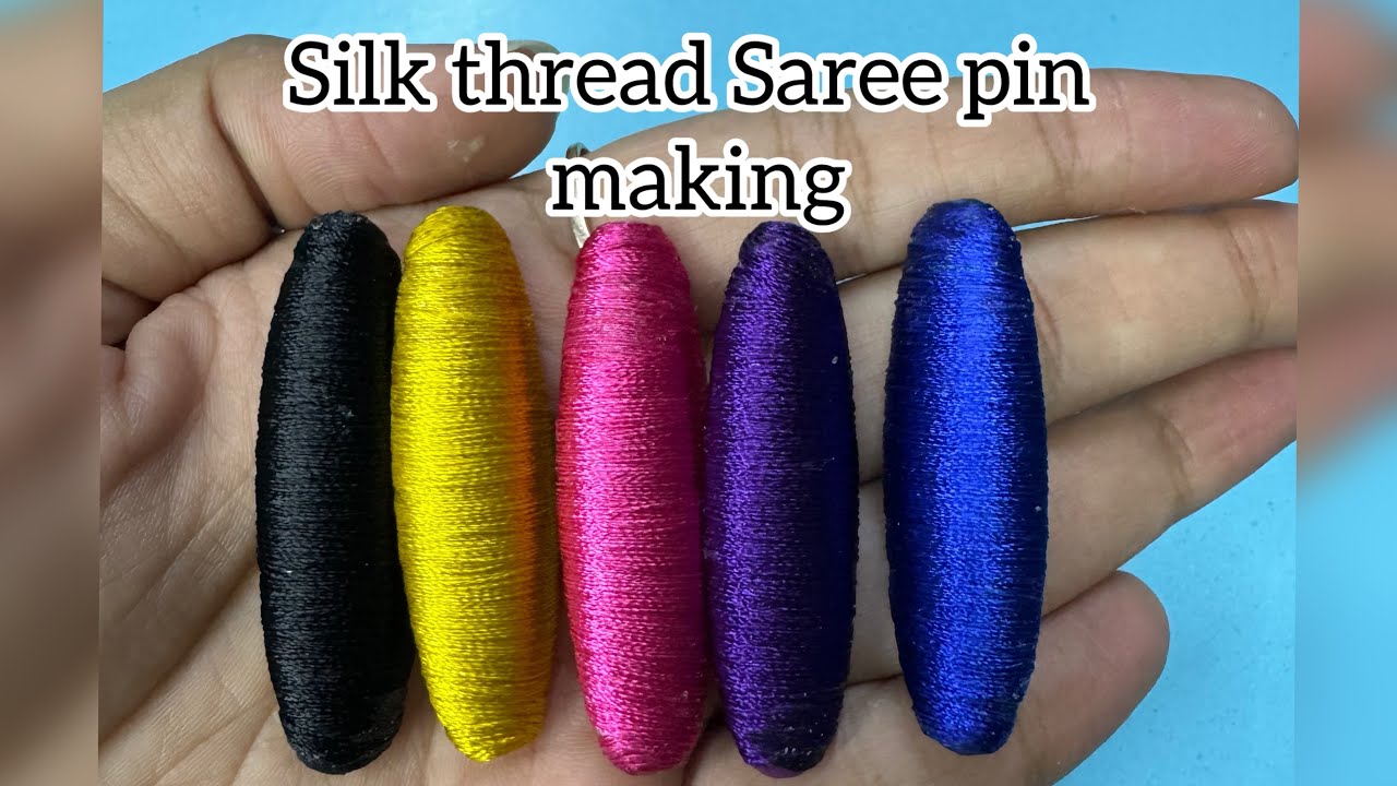 Silk thread Saree pins | How to make silk thread Saree pins | Saree ...