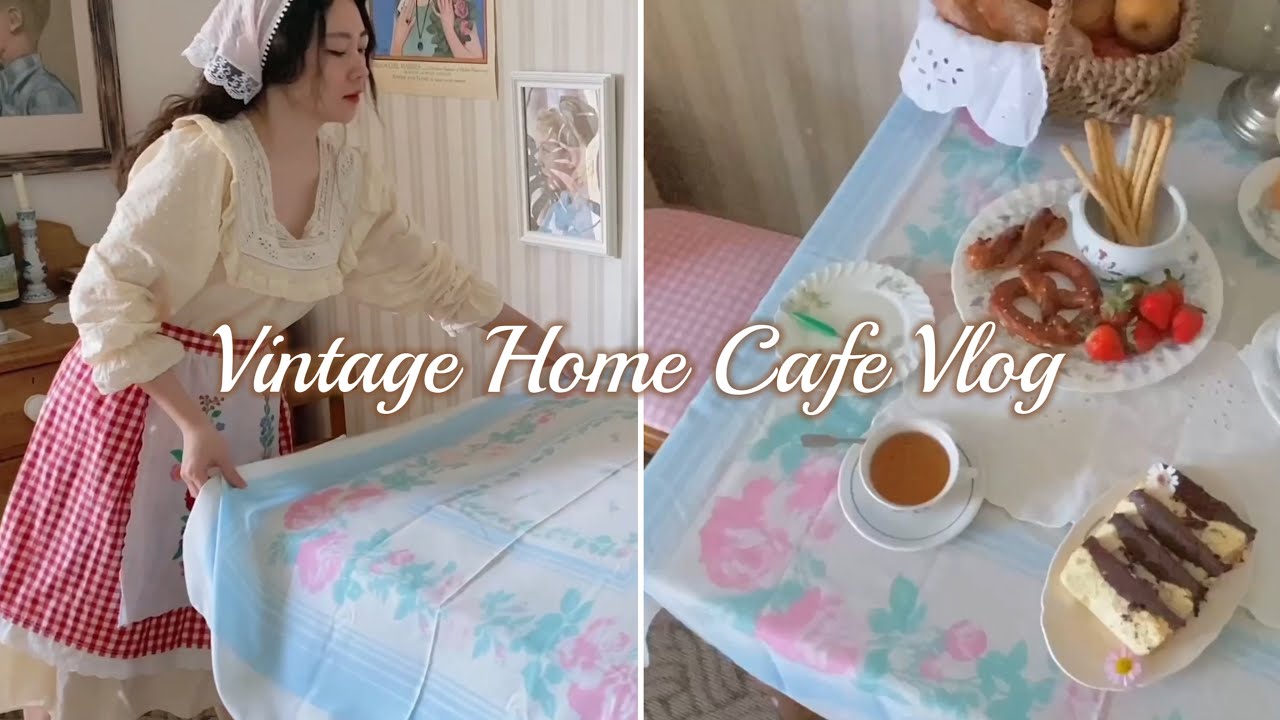 고전 영화 처럼 살고있어요 Vlog 빈티지 홈카페 브이로그 베란다정원 투어 바스크 치즈케이크 만들기 Home Cafe Vlog 빈티지 인테리어 Youtube