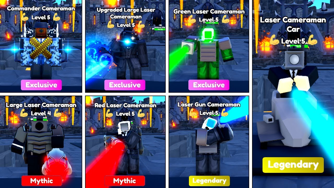 COMMANDER vs UPGRADED vs GREEN vs LARGE vs RED vs GUN vs CAR LASER ...