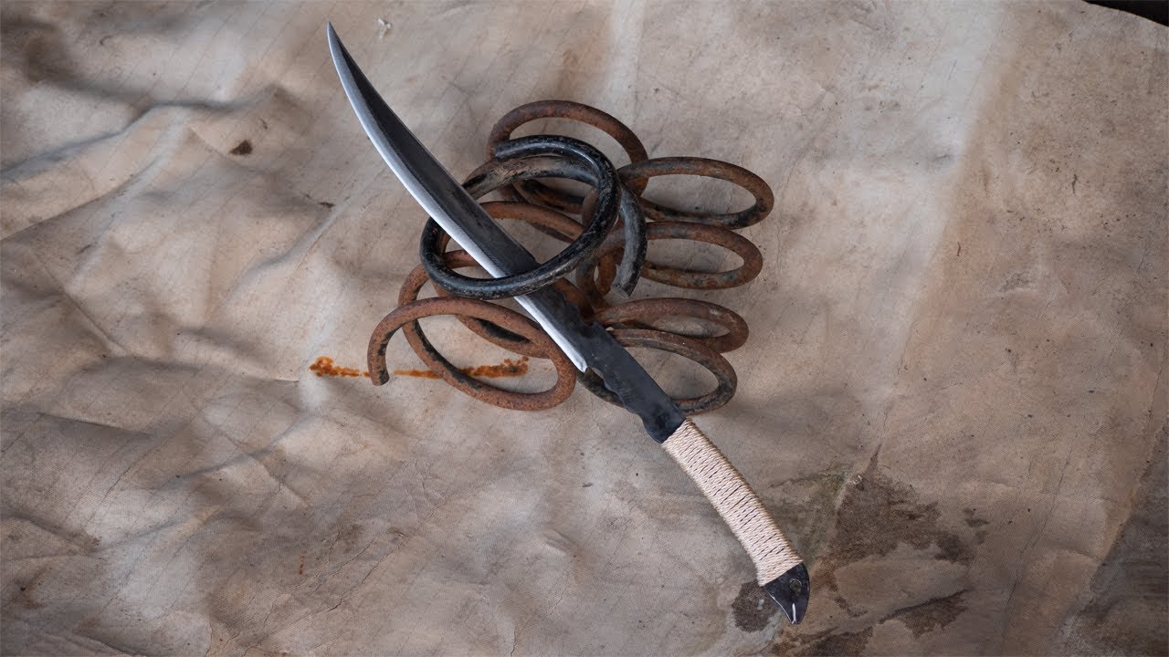 Roseth forges the coolest sword from coil spring - YouTube