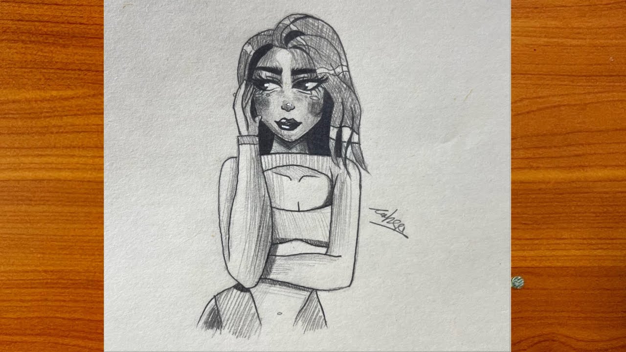 Drawing easy for beginners || how to draw a girl ( dua lipa ) - YouTube