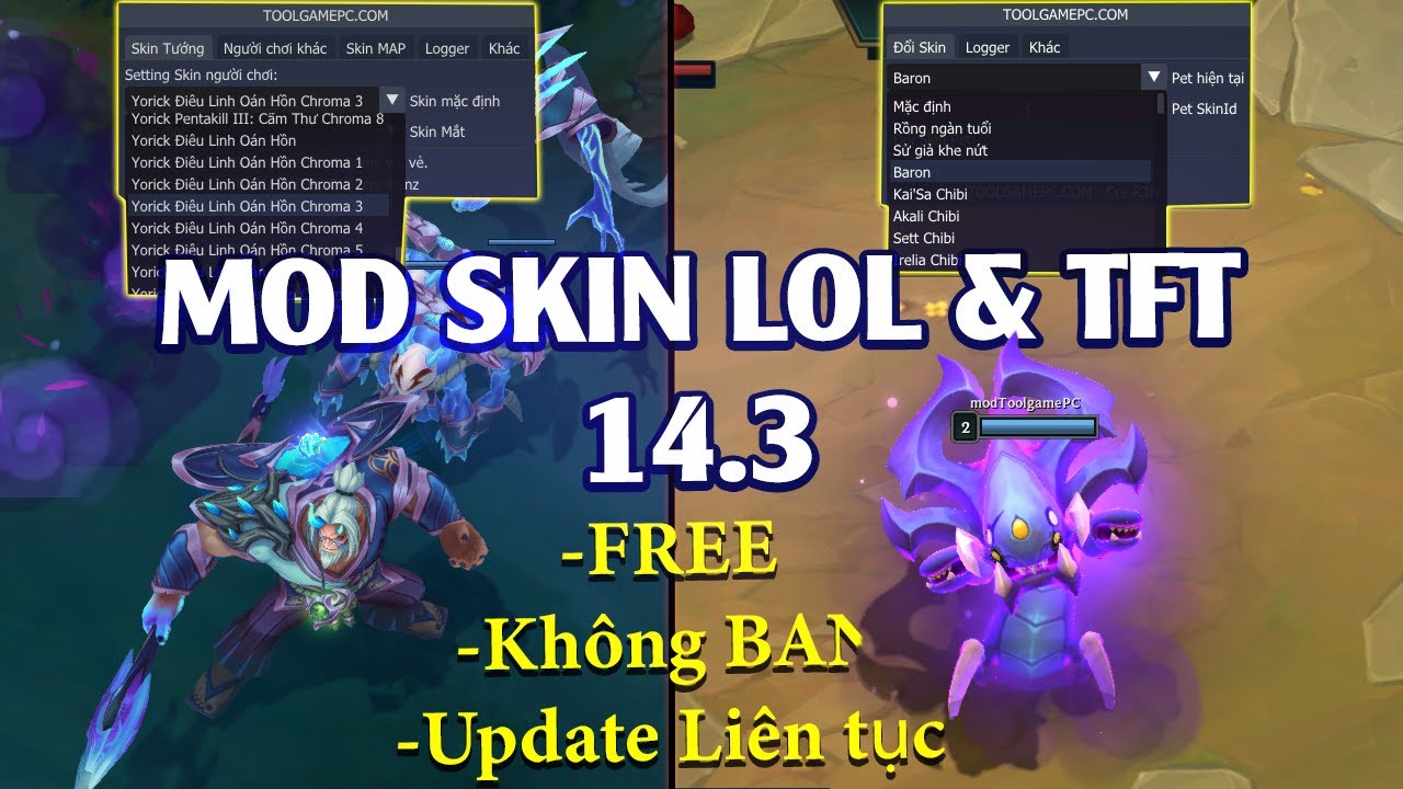 Hướng dẫn Mod Skin LOL - TFT 14.3 Free, không BAN 2024 - YouTube