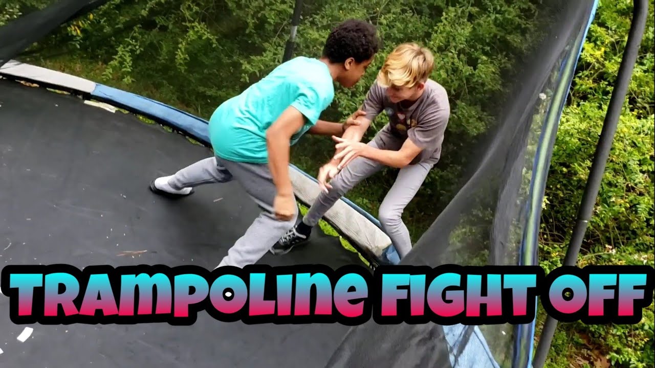 Trampoline fight off!!!!!!! - YouTube
