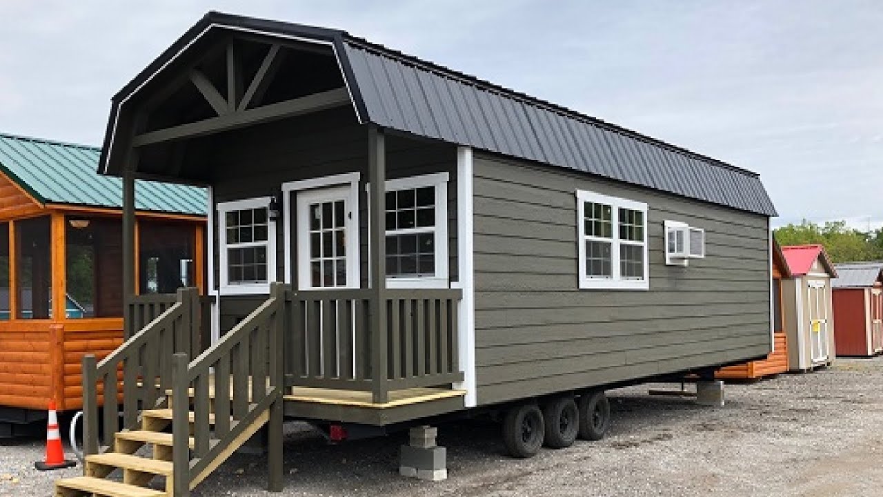 Amazing Rustic Jefferson T Shed Cabin on Wheels for Sale - YouTube