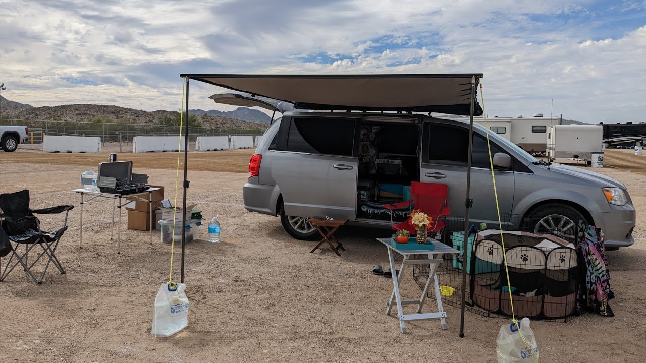 Minivan Camping at NASCAR | Hail at Camp, Mobile Showers & Hauler ...