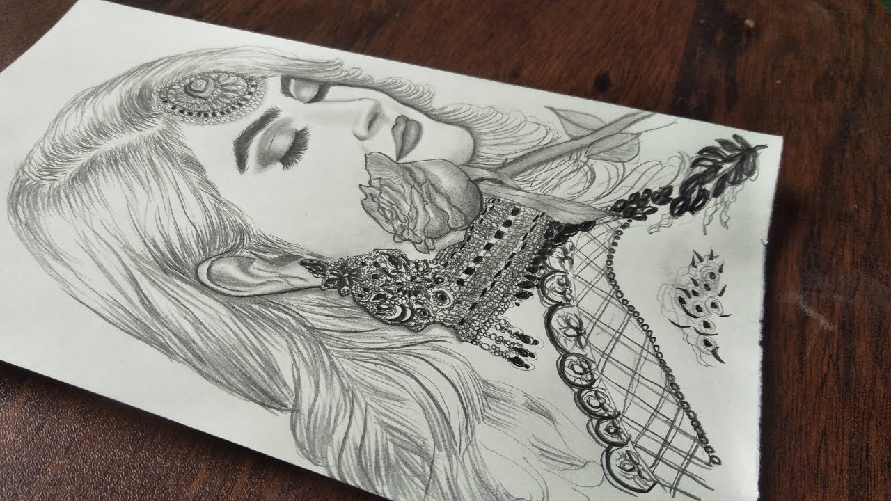 Hiba Bukhari Drawing Sketch by Fatima Baloch Art - YouTube