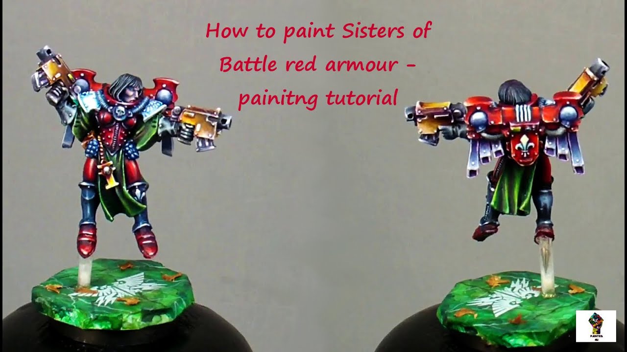 How to Paint Sisters Of Battle Red Armour Painting Tutorial - YouTube