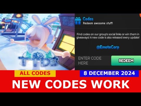 TTD3 UPDATE CODES [APT DANCE | +9] FREE TOKEN IN CODES! TTD 3 ROBLOX ...