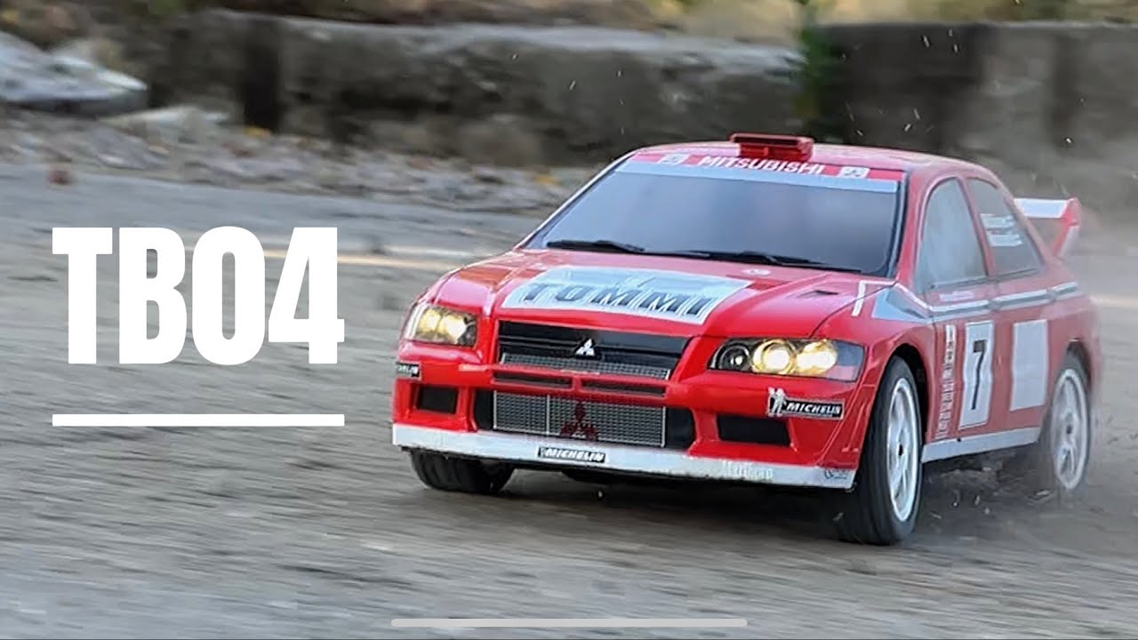 Tamiya tb04 Mitsubishi evo7 wrc rally rc - YouTube