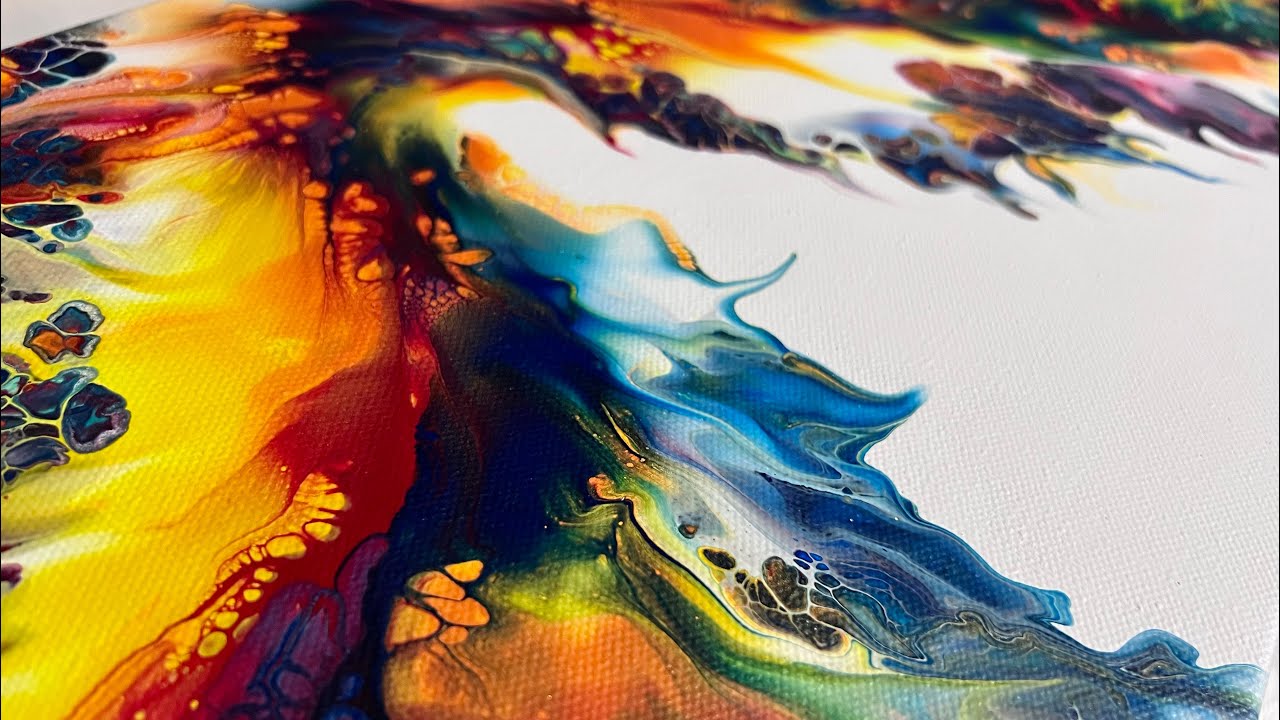 Vibrant and colorful Dutch Pour Painting - YouTube