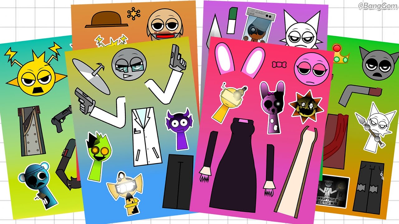 Corruptbox 3 Infected Wer but Sprunki Human Edition Sticker Book 🧨 스프런키 ...