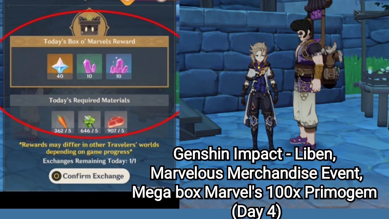 Genshin Impact 2.6 - Liben Marvelous Merchandise Event, Mega box Marvel ...