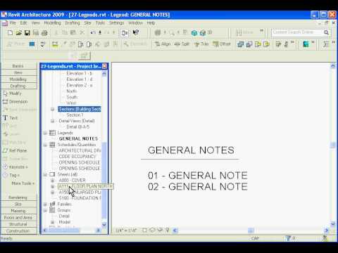 Easy Revit (2009) -27- Create Legends, Symbol or Material Keys and ...
