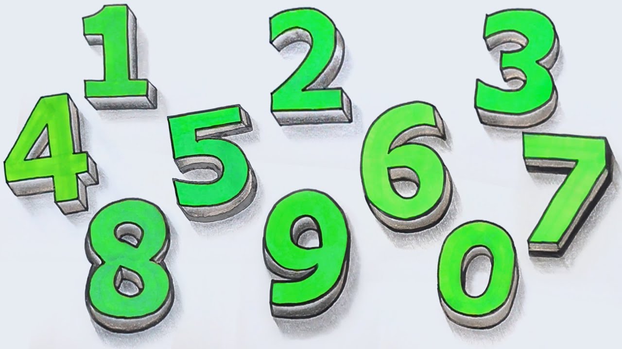 3D Number drawing - YouTube