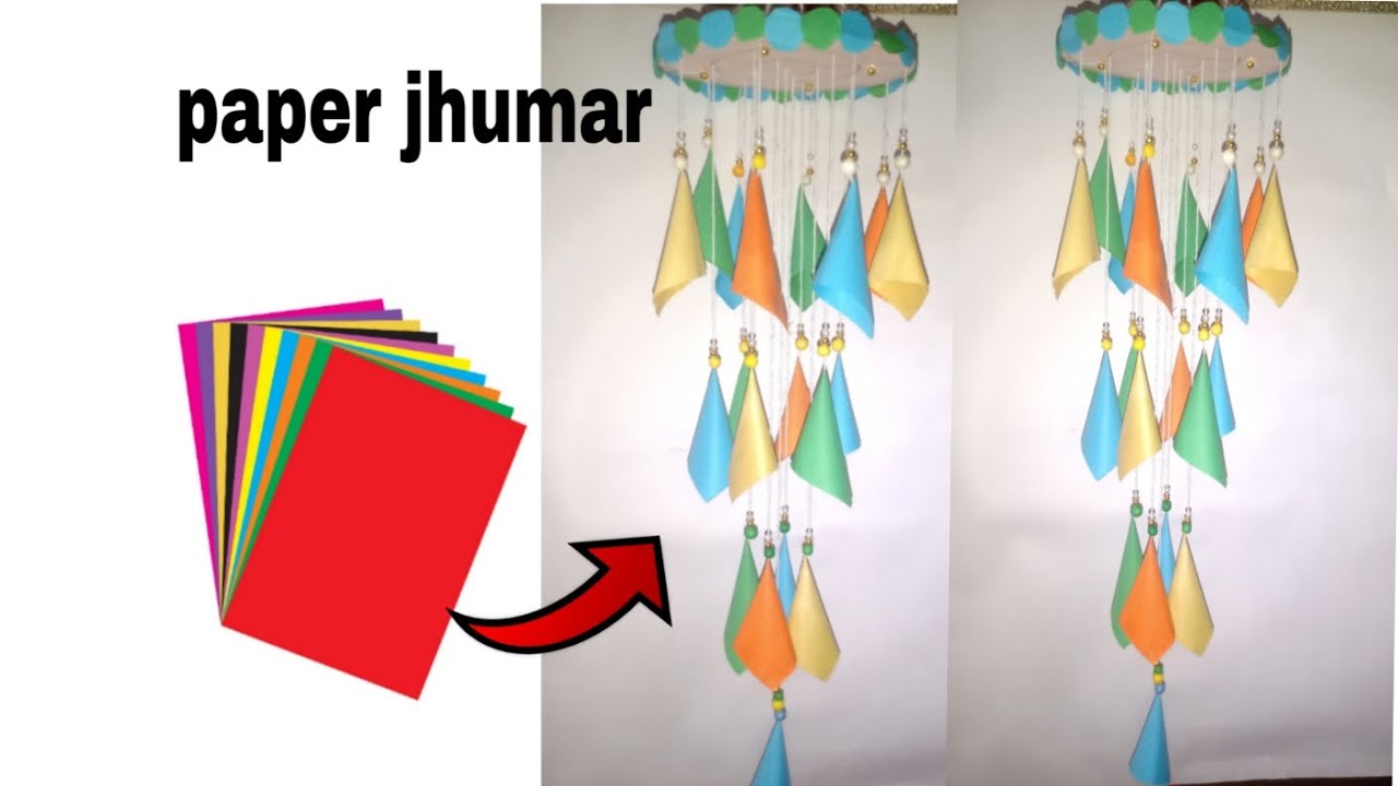 making jhumar by paper. paper jhumar #craft - YouTube