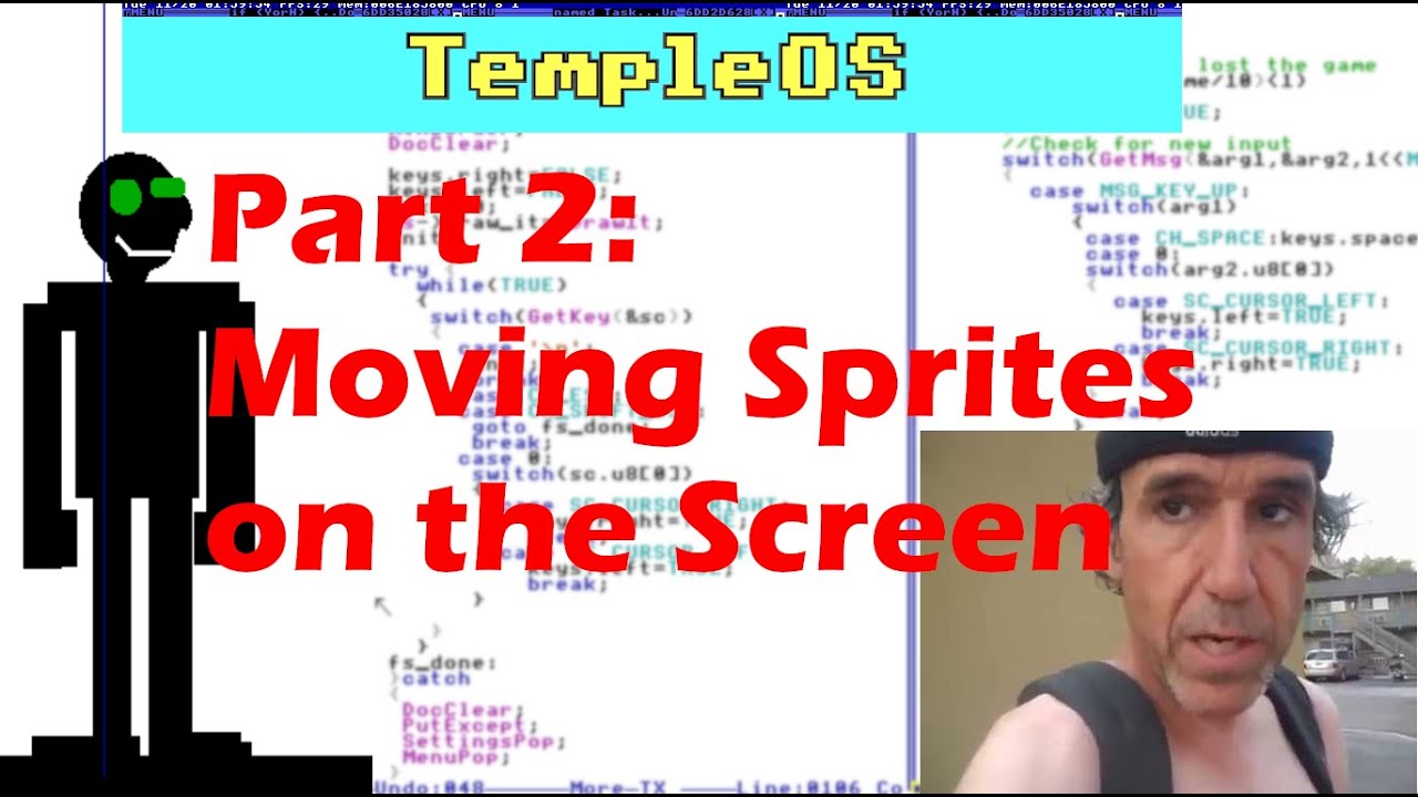 TempleOS Tutorial 2: Moving Sprites on the Screen - YouTube