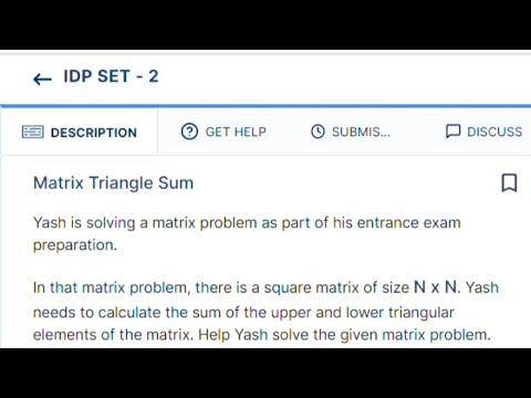Matrix tringle sum #ccbp#nxtwave - YouTube