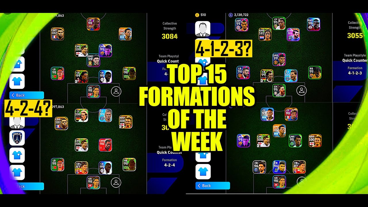 eFootball 2024 | TOP 15 BEST FORMATIONS OF THE WEEK | 4-2-4 Available ...