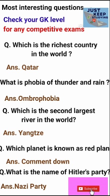 Most interesting questions #check your knowledge #gk#gkeducation # ...