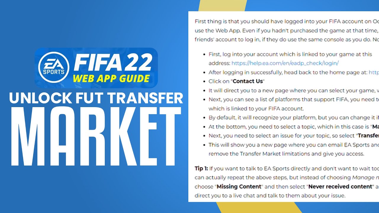 How To Unlock FUT Transfer Market On Web App (2025) Easy Tutorial - YouTube