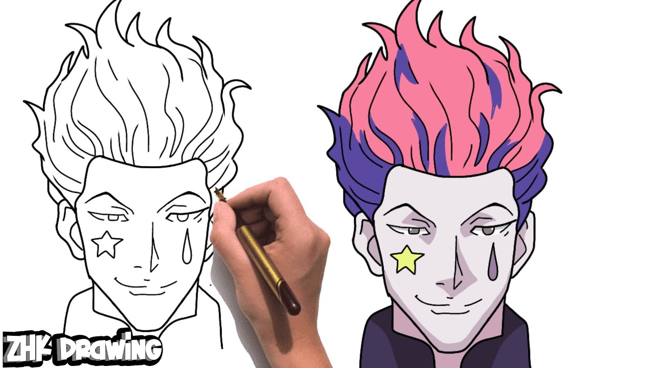 Hunter x hunter drawing | how to draw hisoka anime easy step by step ...