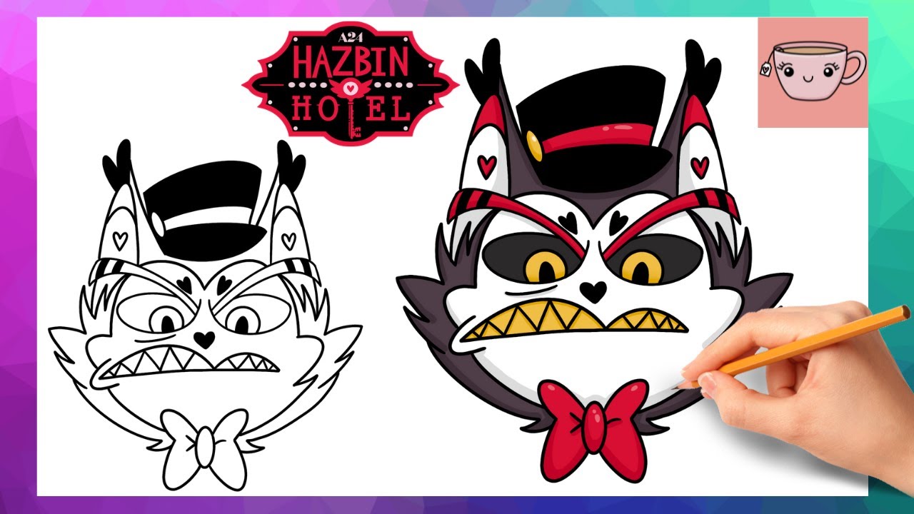 How To Draw Husk from Hazbin Hotel (Head Icon) | Easy Drawing Tutorial ...