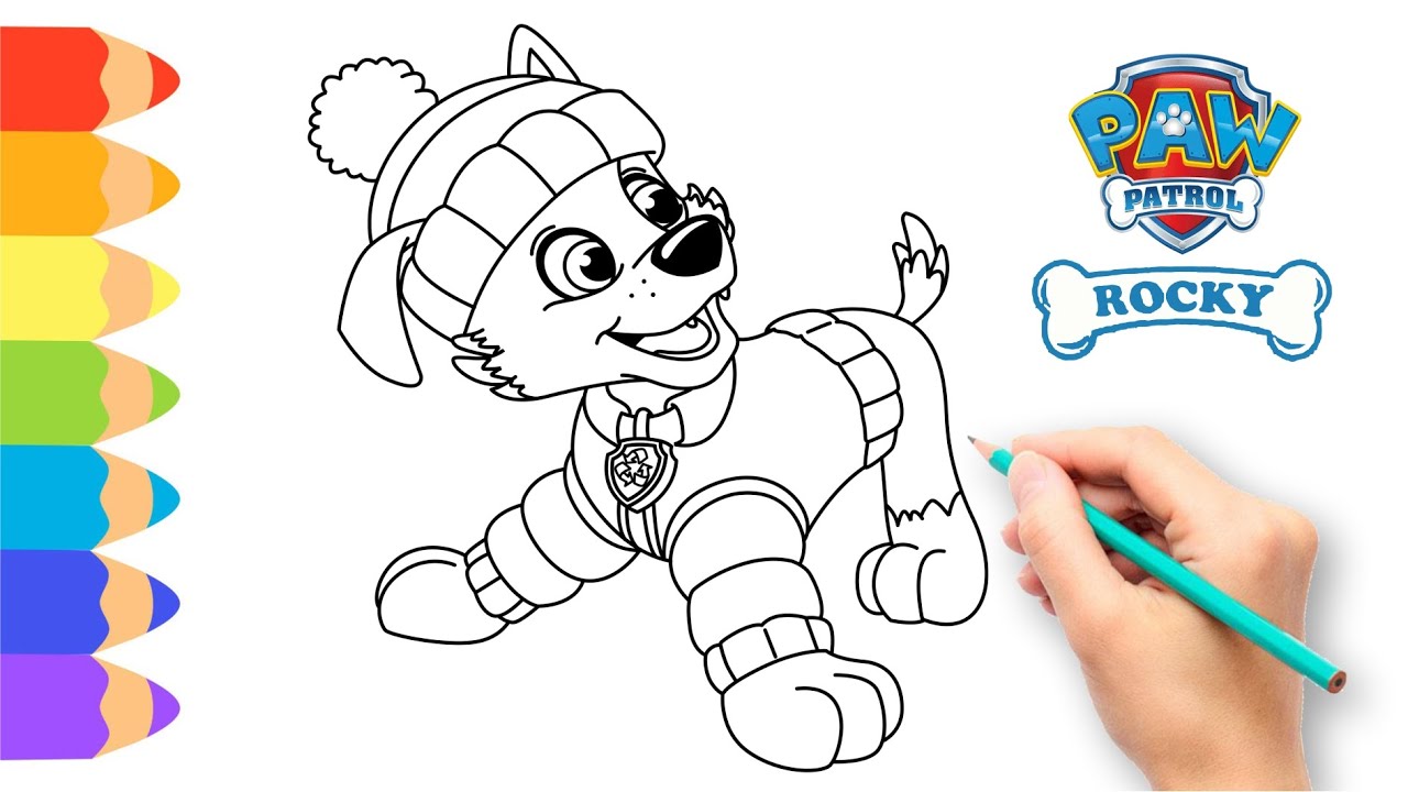Paw Patrol Rocky Drawing 🐾 Drawing Paw Patrol Easy 🎵 - YouTube