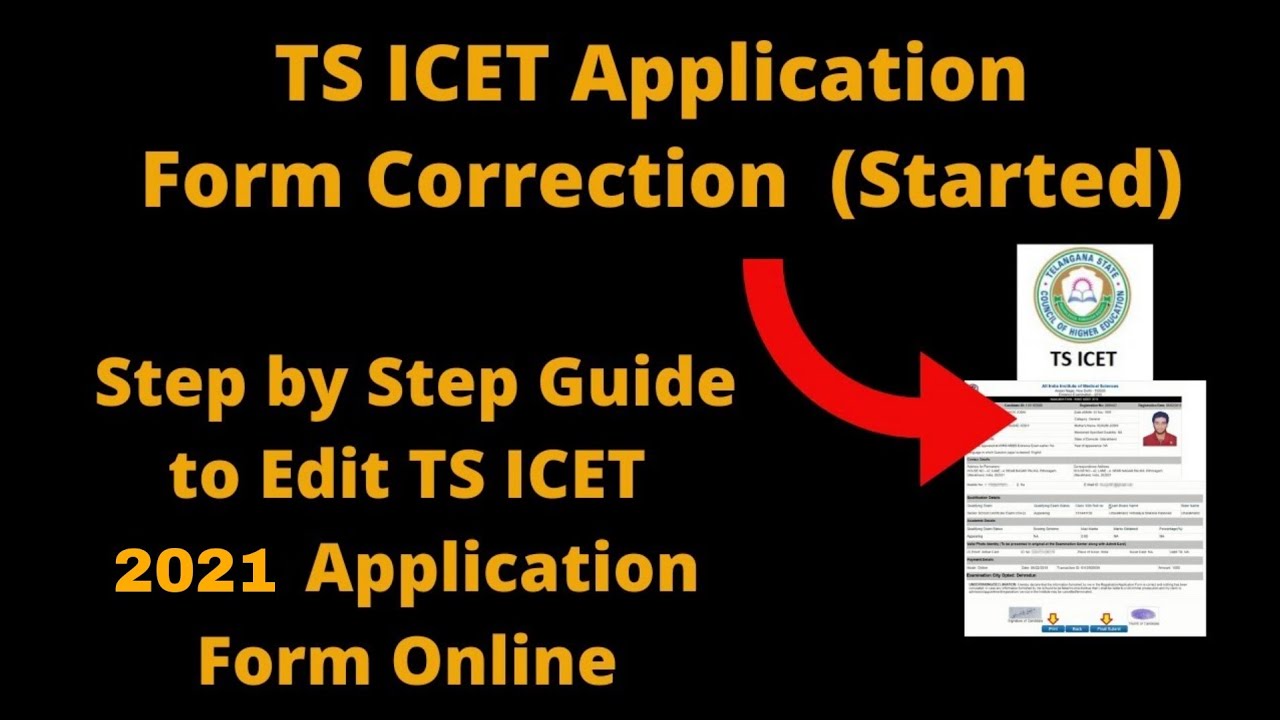 ts icet 2021 application correction (started) - check how to edit ts ...